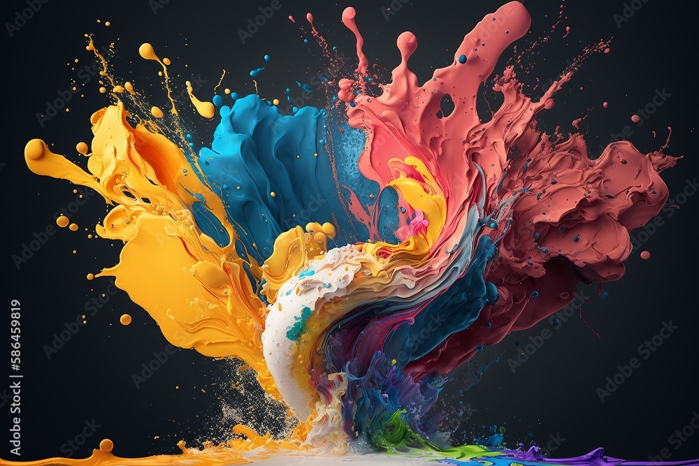 Vibrant 3D painting: Surrealistic, flowing textures meet colorful ...