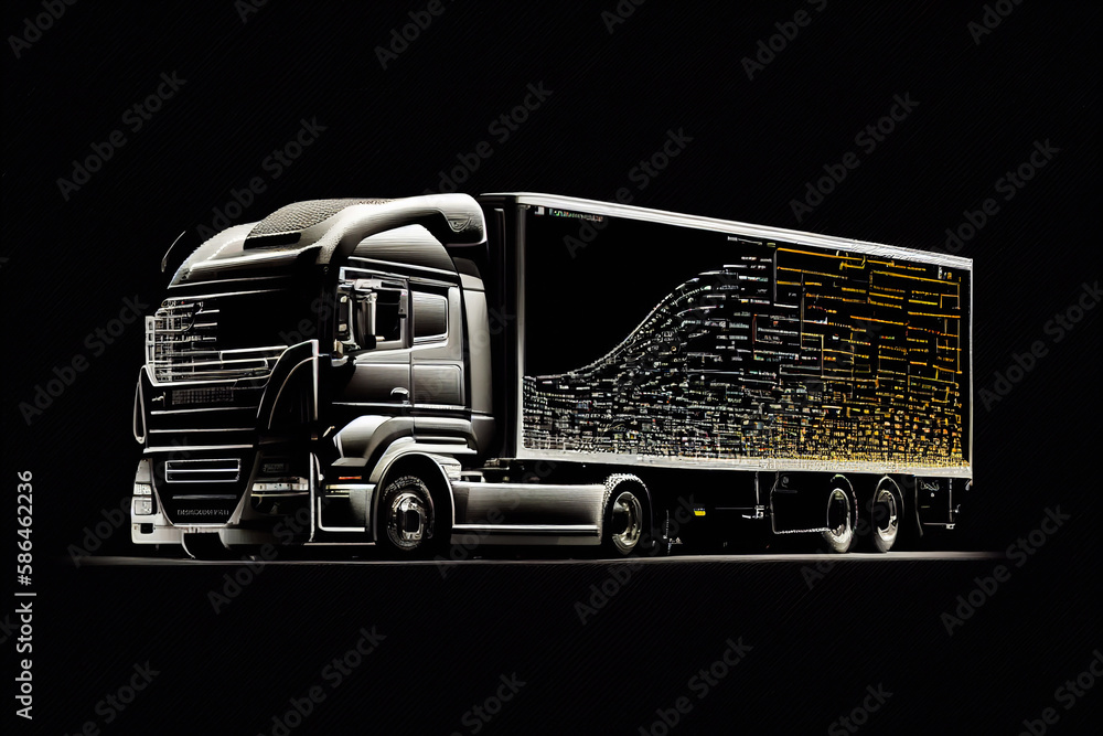 white box truck cargo delivery art isolated design template. Generative ...