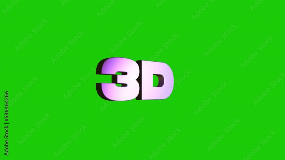 3D Text floating and moving in the air on green background chroma key ...