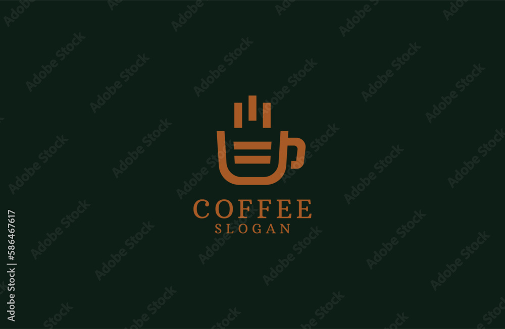 Minimal line logo coffee shop vector Stock Vector | Adobe Stock