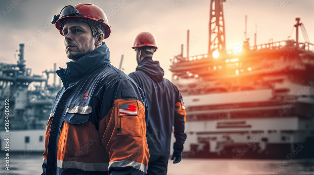 Team worker industry, engineer of Petrochemical oil rig, gas ...