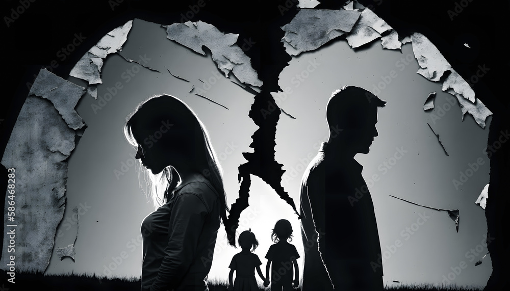 Divorce family breakup and division of children. Psychological problems ...