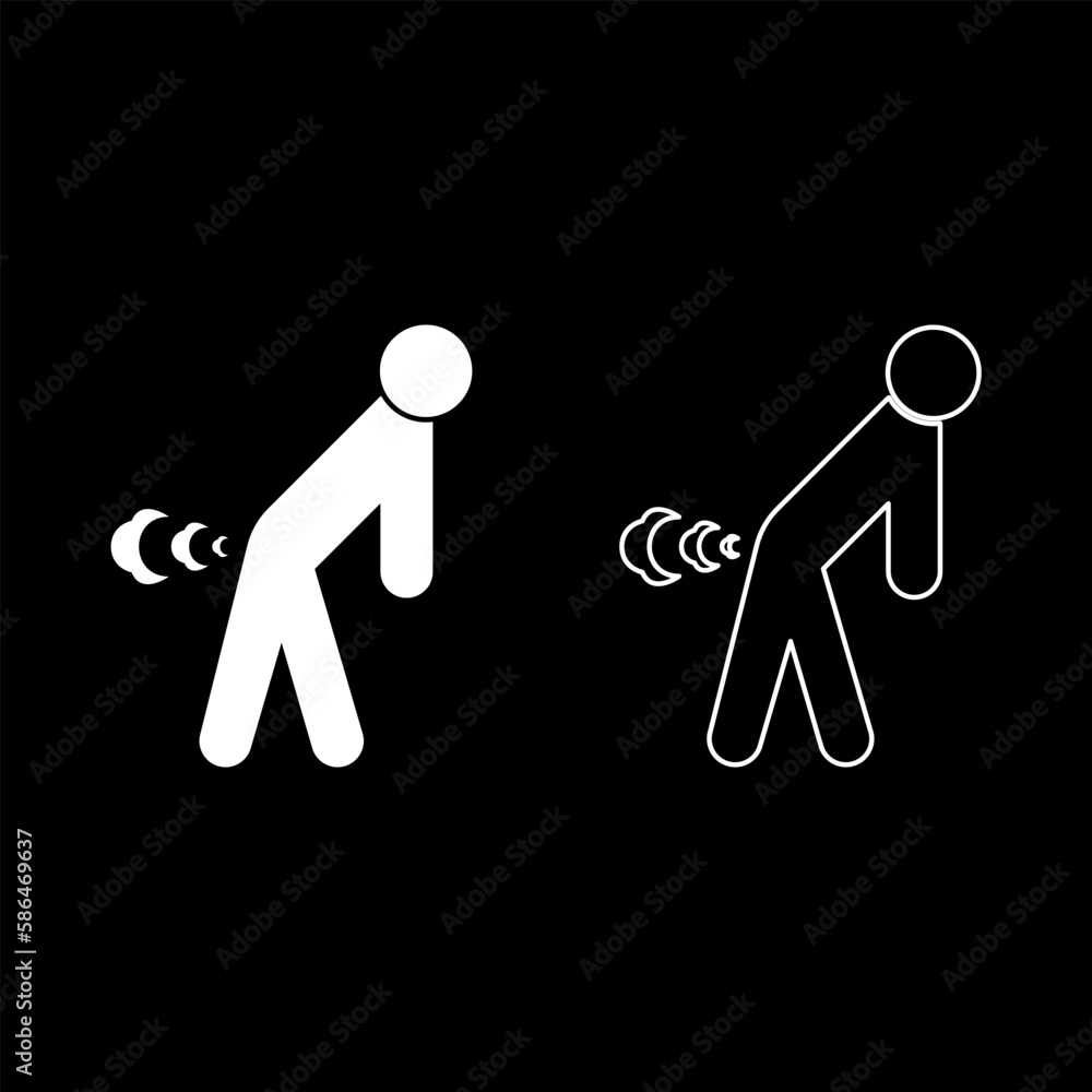 Man farts break wind farting bloating gas cloud stench bad smell ...