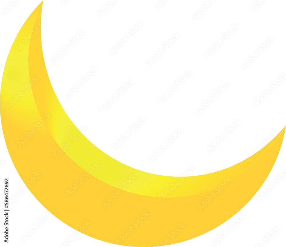 3d yellow moon clipart vector illustration Stock Vector | Adobe Stock