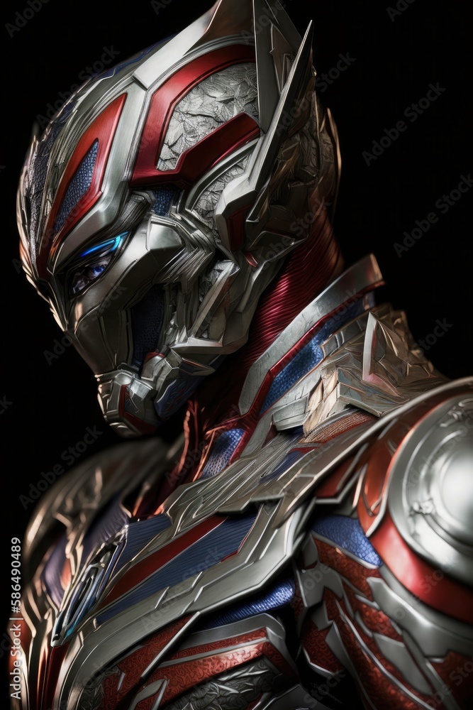 very realistic detailed intricate looking ultraman wearing vibranium ...