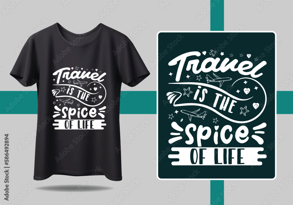 Inspiring calligraphy Travel t shirt design with bold and creative font ...