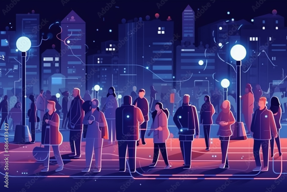 Illustration of AI technology for identifying and predicting human ...
