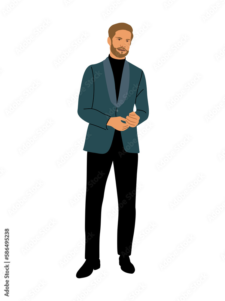 Elegant man wearing tuxedo, suit for formal event, party, wedding ...