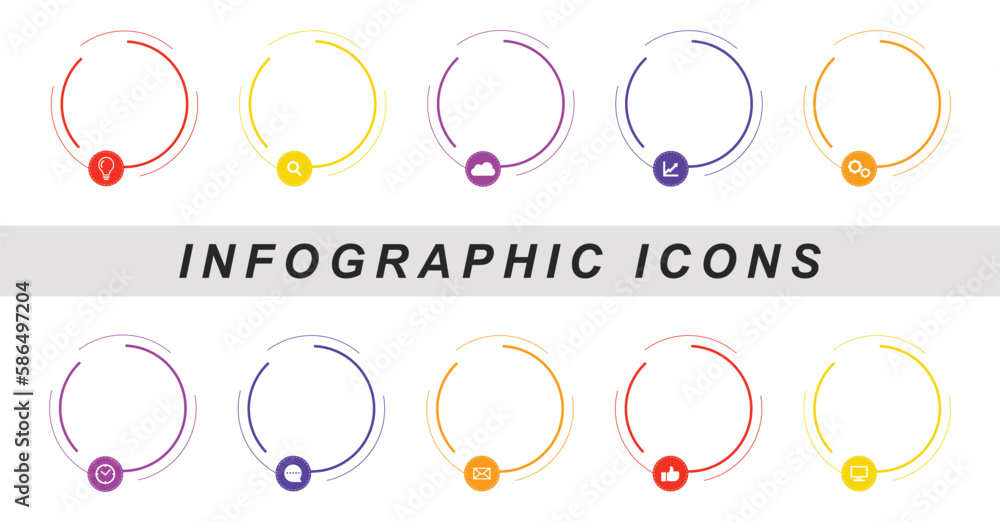 Presentation business infographic circle icons. Process chart ...