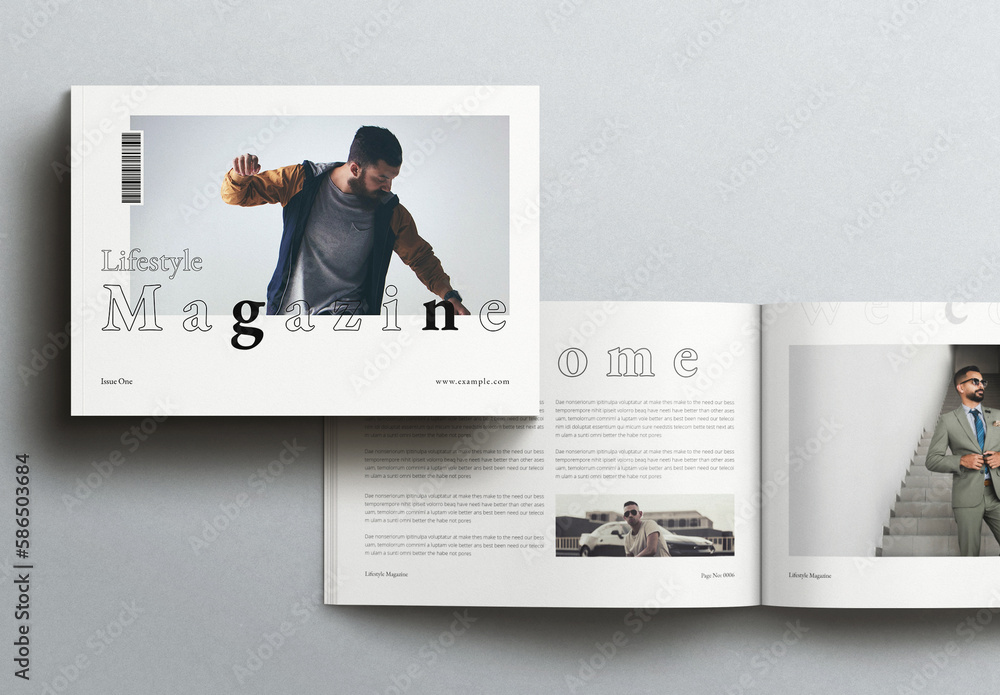 Lifestyle Magazine Template Landscape Stock Template | Adobe Stock