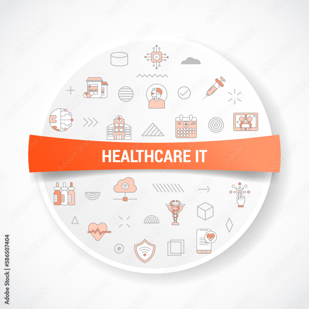 healthcare it technology information concept with icon concept with ...