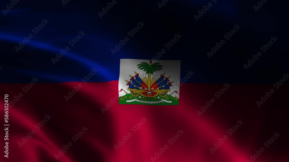 Animation of waving a flag of Haiti, the national flag. Haitian ...