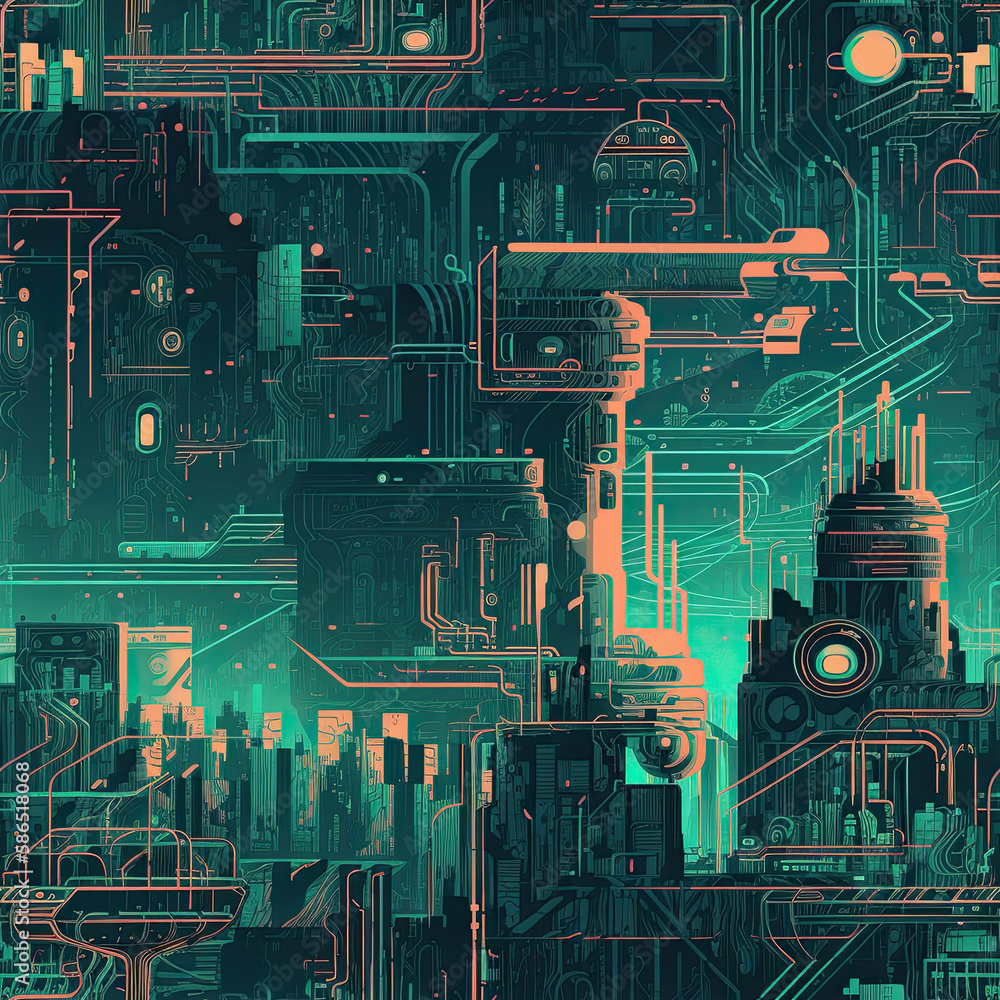 Repeating pattern, 2D game background, cool world Stock Illustration ...