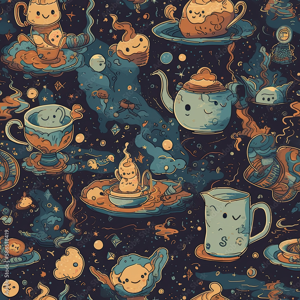 Repeating pattern, 2D game background, cool world Stock Illustration ...