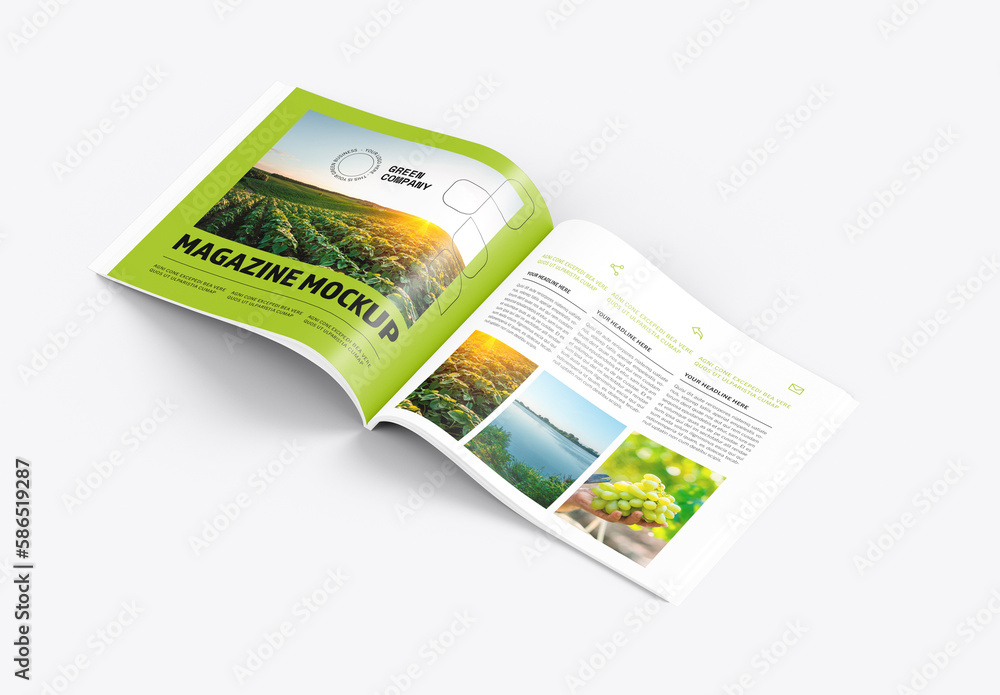 Horizontal Magazine Mockup Stock Template | Adobe Stock