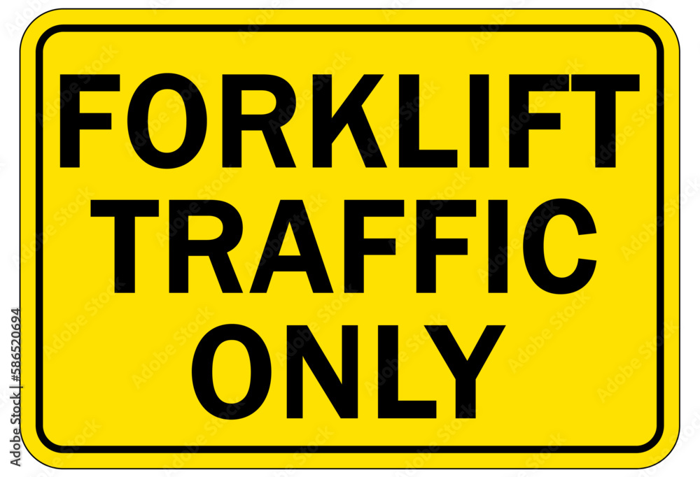 Forklift safety sign and labels forklift traffic only Stock Vector ...