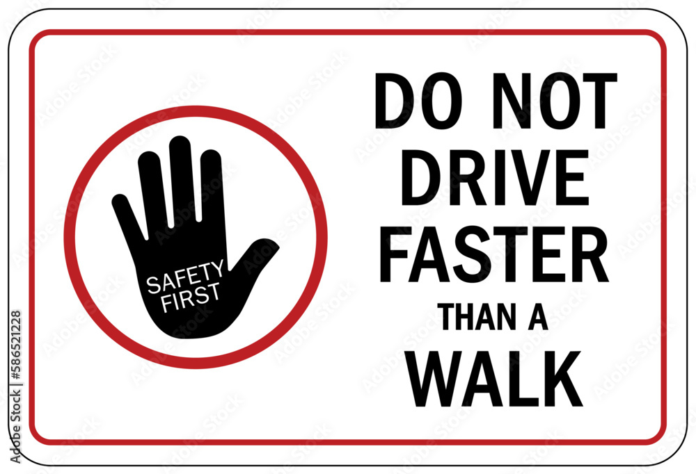 Vecteur Stock Forklift safety sign and labels do not drive faster than ...