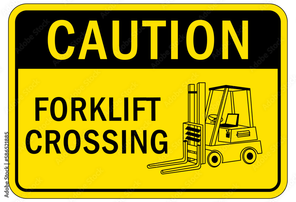 Forklift safety sign and labels forklift crossing Stock-Vektorgrafik ...