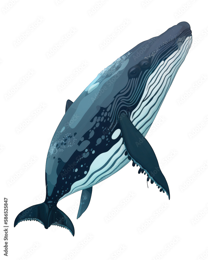 Whale Illustration With Transparent Background. Generative Ai. Stock ...