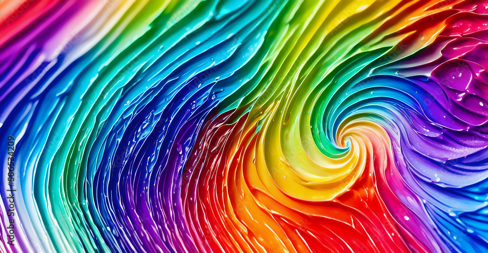 In the picture we can see dense waves with intense colors that resemble ...