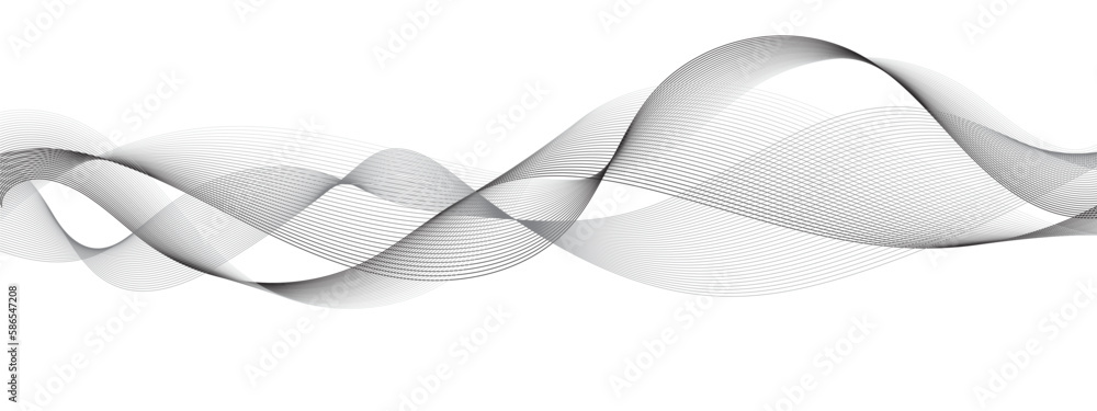 Abstract wave blend lines on transparent background. Design for banner ...
