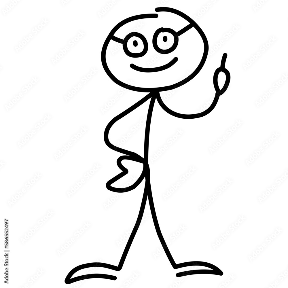 Cartoon hand drawn stick man in various vector poses Stock Vector ...