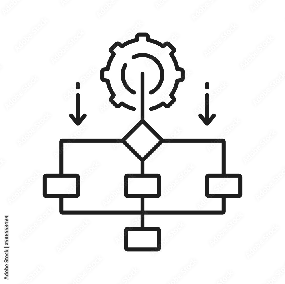 Moving files into folders, automatic sorting outline icon. RPA robotic ... Moving files into folders, automatic sorting outline icon. RPA robotic ...