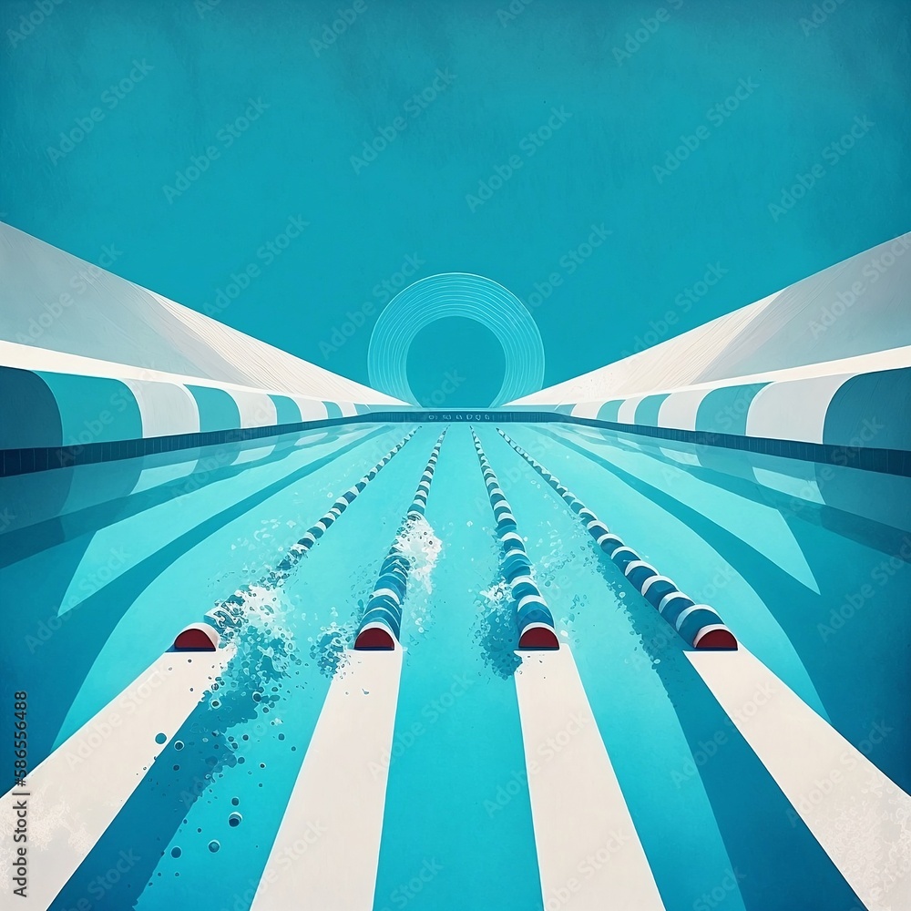des lignes de piscines dans un style minimaliste, natation Stock ...