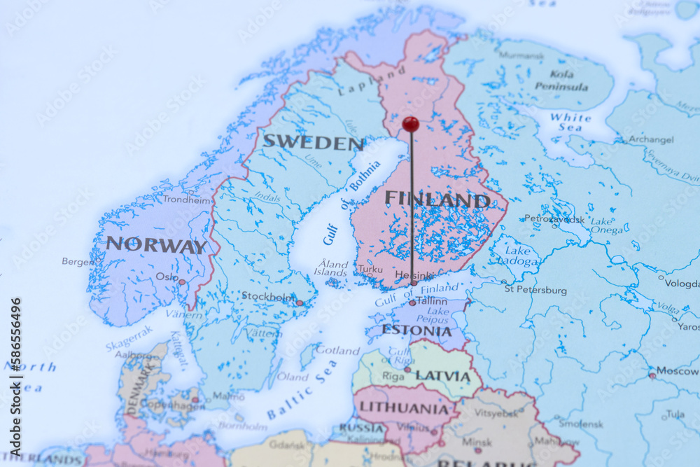 Tallinn, Estonia, capital city of Estonia, pinned on political map ...