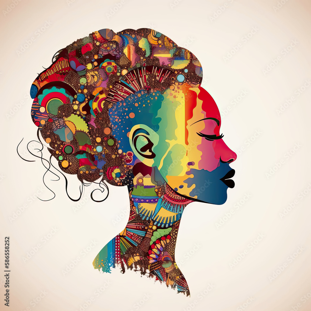 African people colorful illustration africa day concept ai generated ...