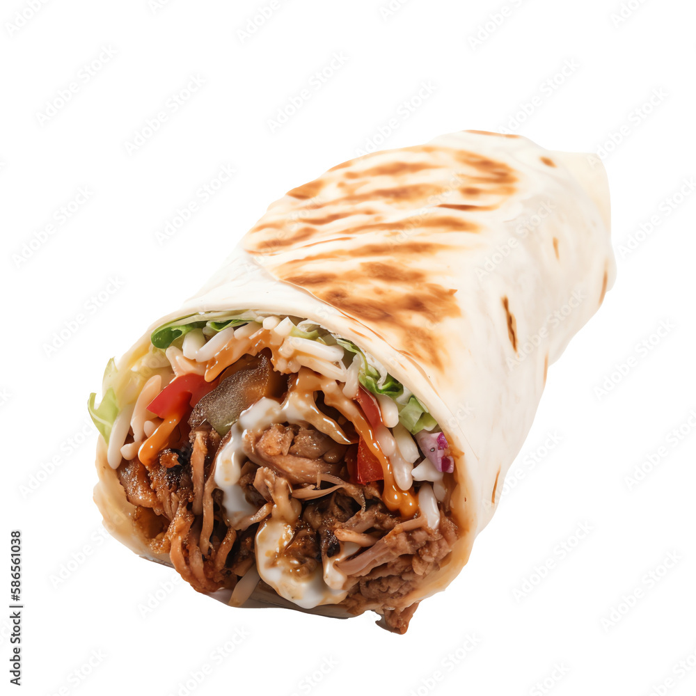 shawarma sandwich isolated on transparent background Stock Illustration ...