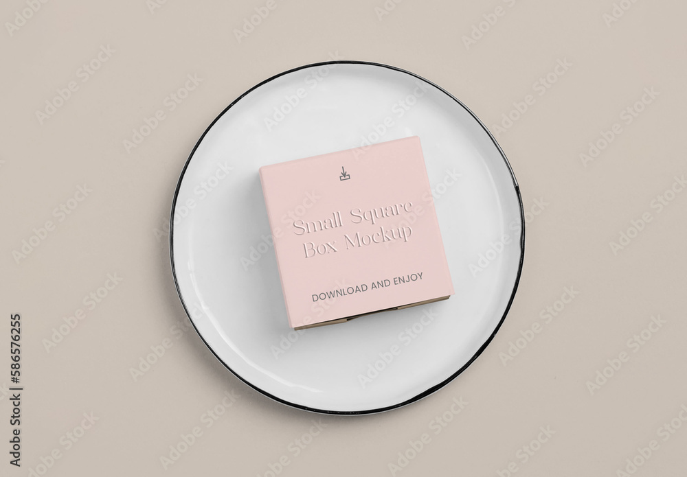 Small Square Box Mockup Top View Stock Template | Adobe Stock