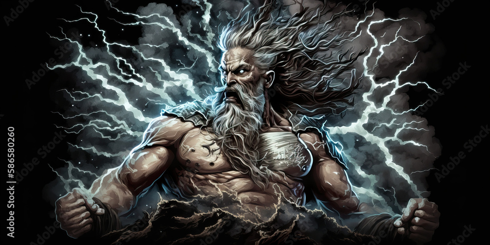 "Divine Fury: Zeus Unleashes Lightning Bolts as King of the Gods ...