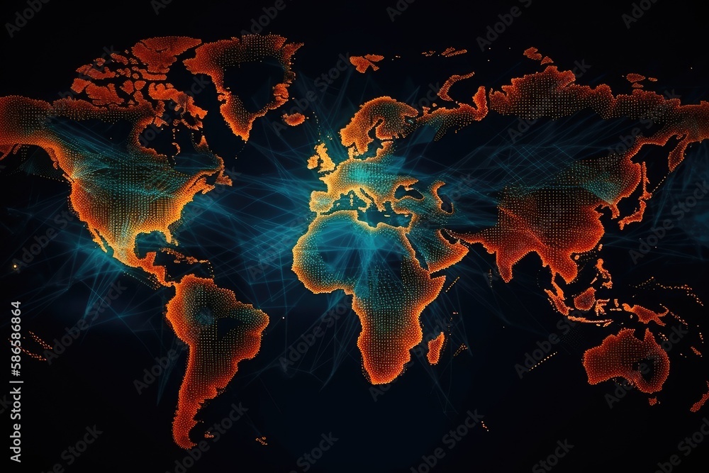World Map with Dark Background for a Modern and Dramatic Loo ...