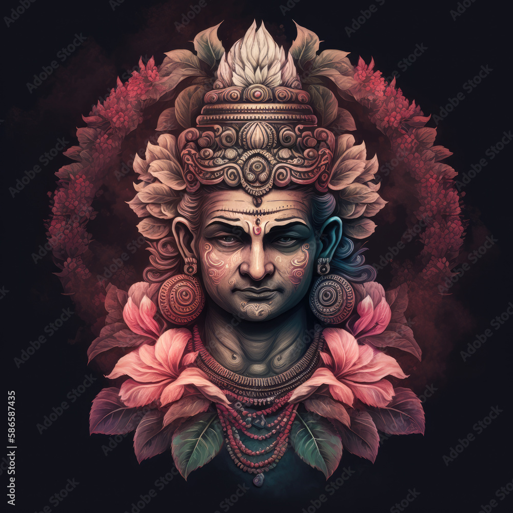 lord Brahma india culture holy god illustration Stock Illustration ...
