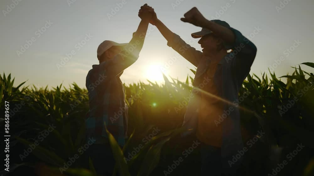 handshake farmer corn. business partnership agriculture concept ...