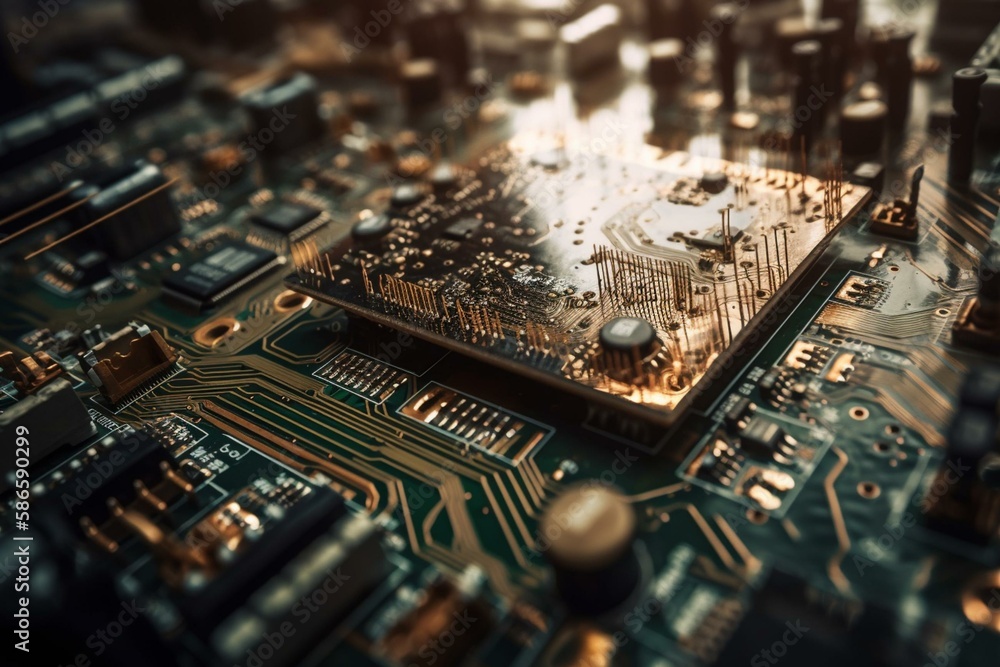 Technology background printed circuit board. Technology background of ...