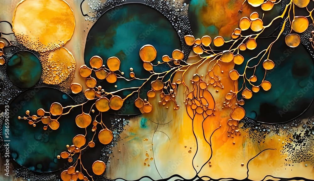 Background using mixed media techniques, incorporating alcohol ink ...