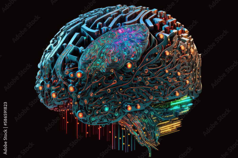 Artificial intelligence, ai. Digital Cyber brain, artificial mind ...
