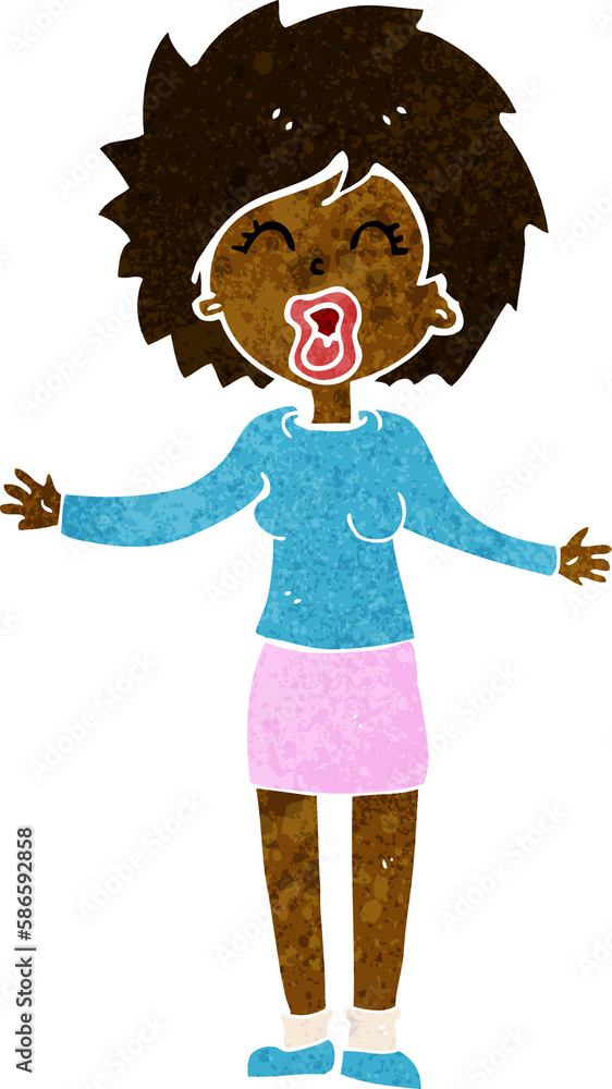 cartoon loud woman Stock Illustration | Adobe Stock