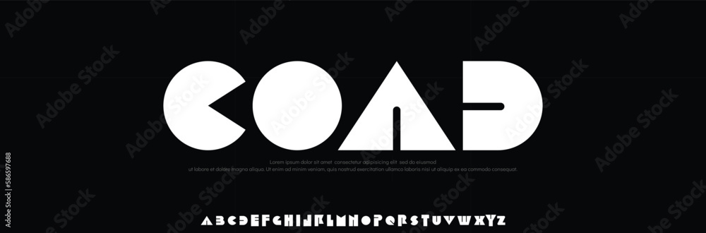 Coad, abstract font alphabet letters. Modern logo typography. Minimal ...