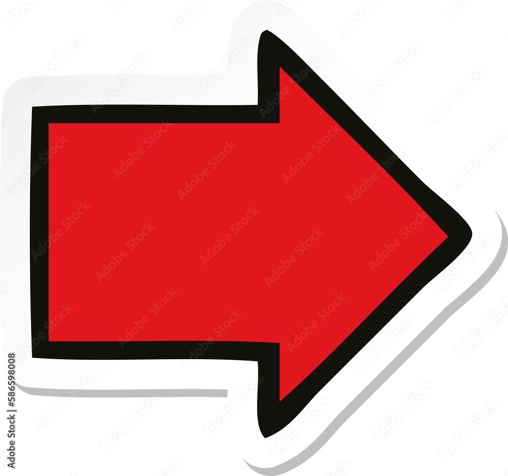sticker of a cute cartoon arrow symbol Stock Illustration | Adobe Stock