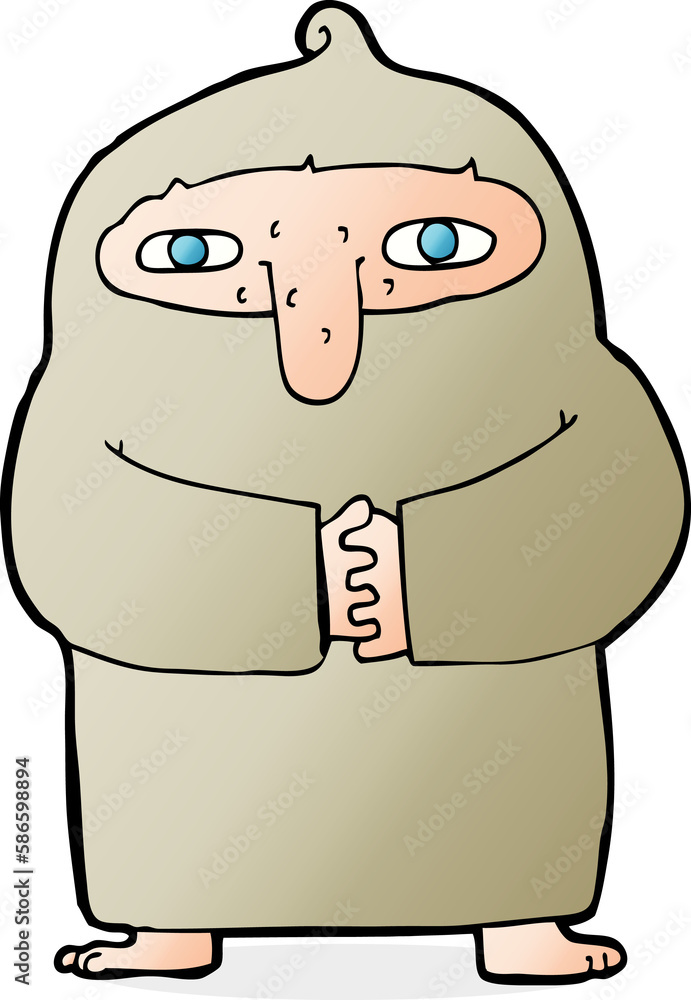 cartoon monk in robe Stock Illustration | Adobe Stock