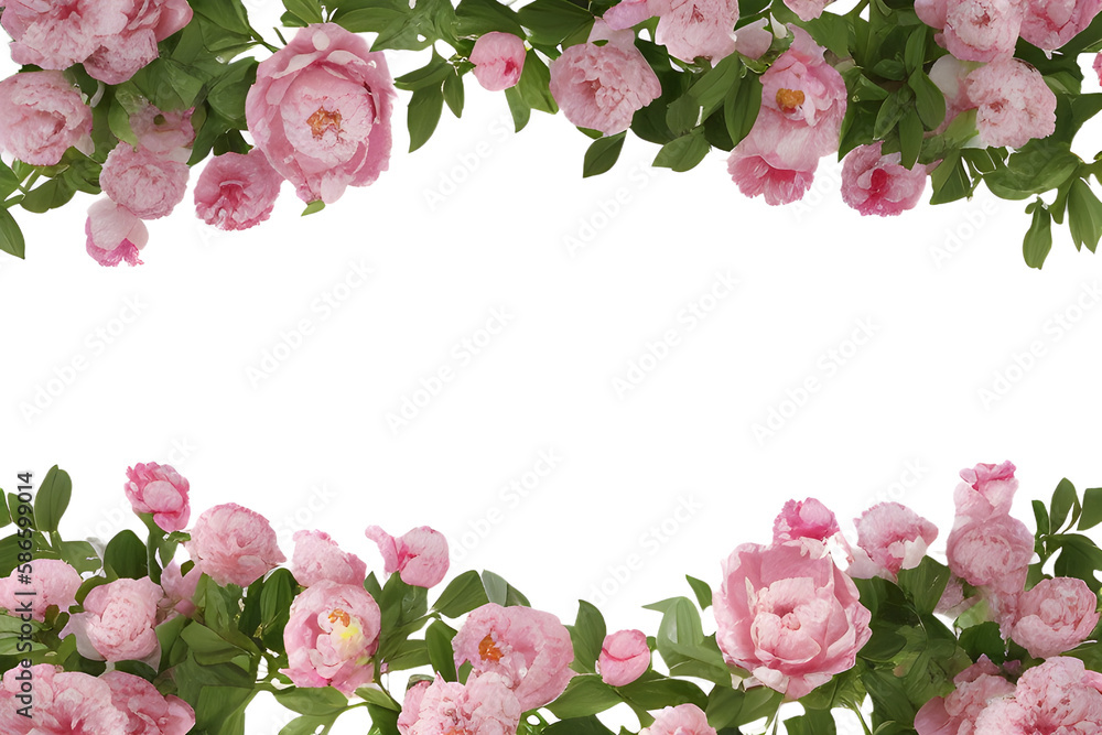 Flower border on transparent background Stock Illustration | Adobe Stock