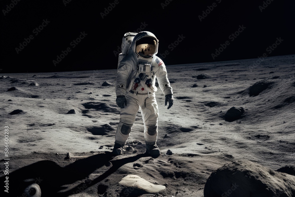 Astronaut wearing a space suit in outer space. An Astronaut walking on ...