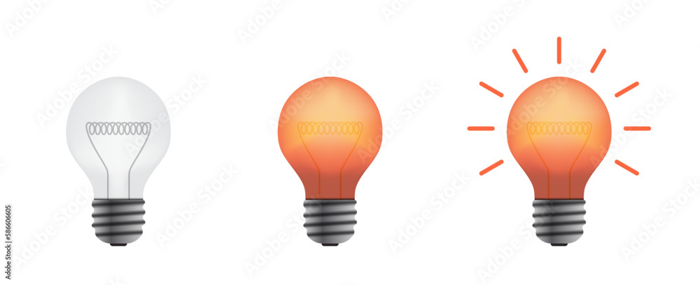 Light bulb 3d technology, idea business vector design. Business concept ...