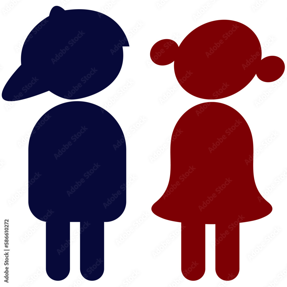 affiche pour indiquer aux enfants ou se trouve les toilette représenté ...