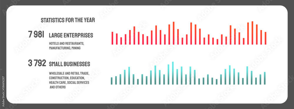 Bar chart, graph diagram, statistical business infographic element ...