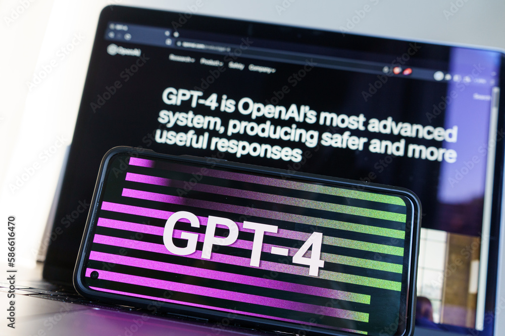 GPT - 4 on screens. OpenAI released new version of GPT 4. ChatGPT AI ... GPT - 4 on screens. OpenAI released new version of GPT 4. ChatGPT AI ...