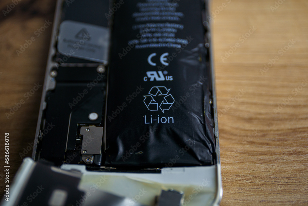 Iphone with exploded Lithium-ion battery. Li-ion swollen battery Stock ...